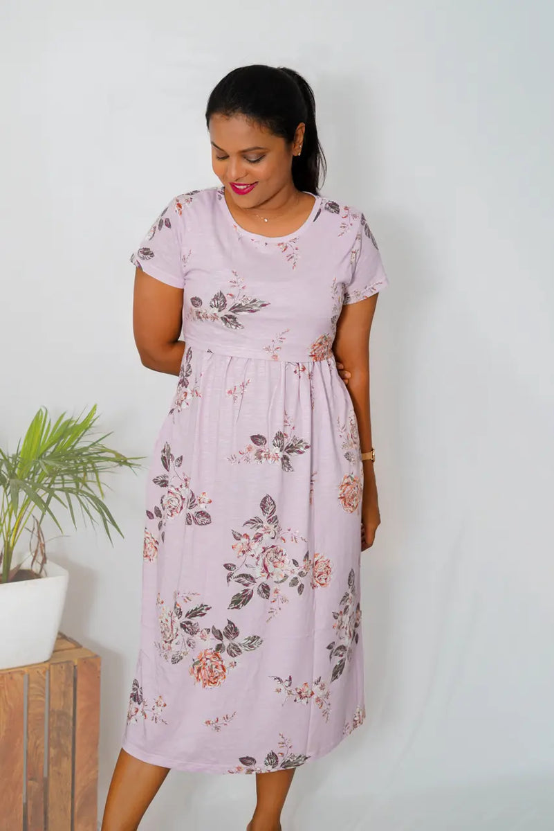 Midi Dress -Lavander FLOWER -summer collection light weight – SRI ...